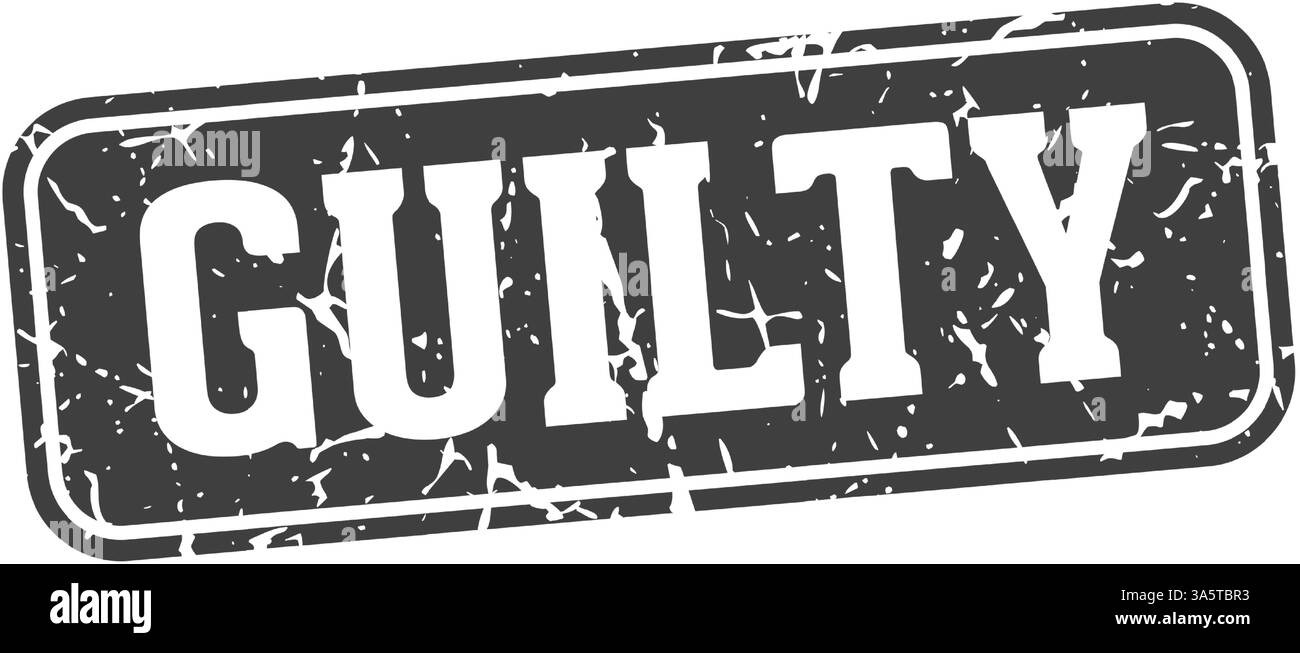 guilty stamp. guilty rectangular sign isolated on transparent ...
