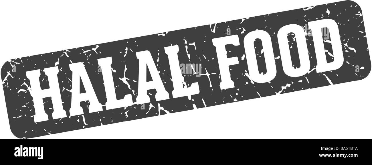 halal food stamp. halal food rectangular sign isolated on transparent ...