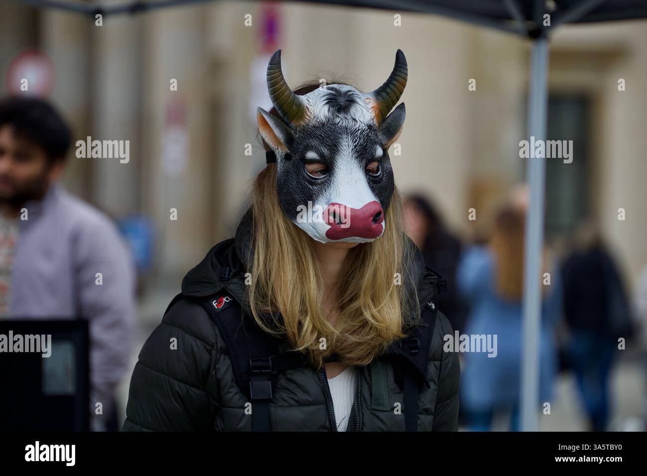 Berlin, Germany. February 23, 2025. Animal Rights Square Berlin ...