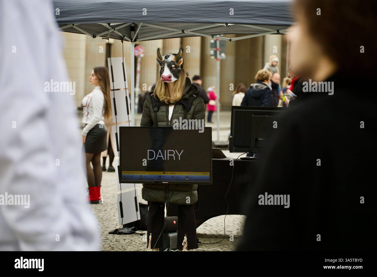 Berlin, Germany. February 23, 2025. Animal Rights Square Berlin ...
