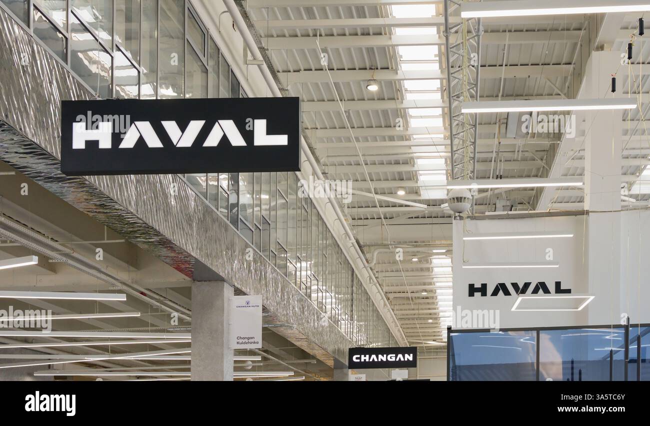 Almaty, Kazakhstan - March 13, 2025: Haval sign at a dealership ...