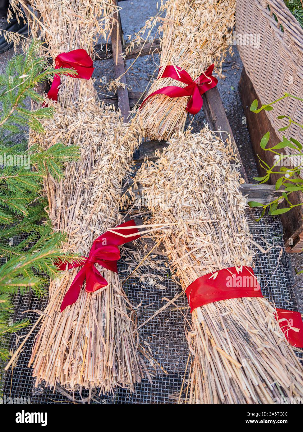 Bundles dried straw tied hi-res stock photography and images - Alamy