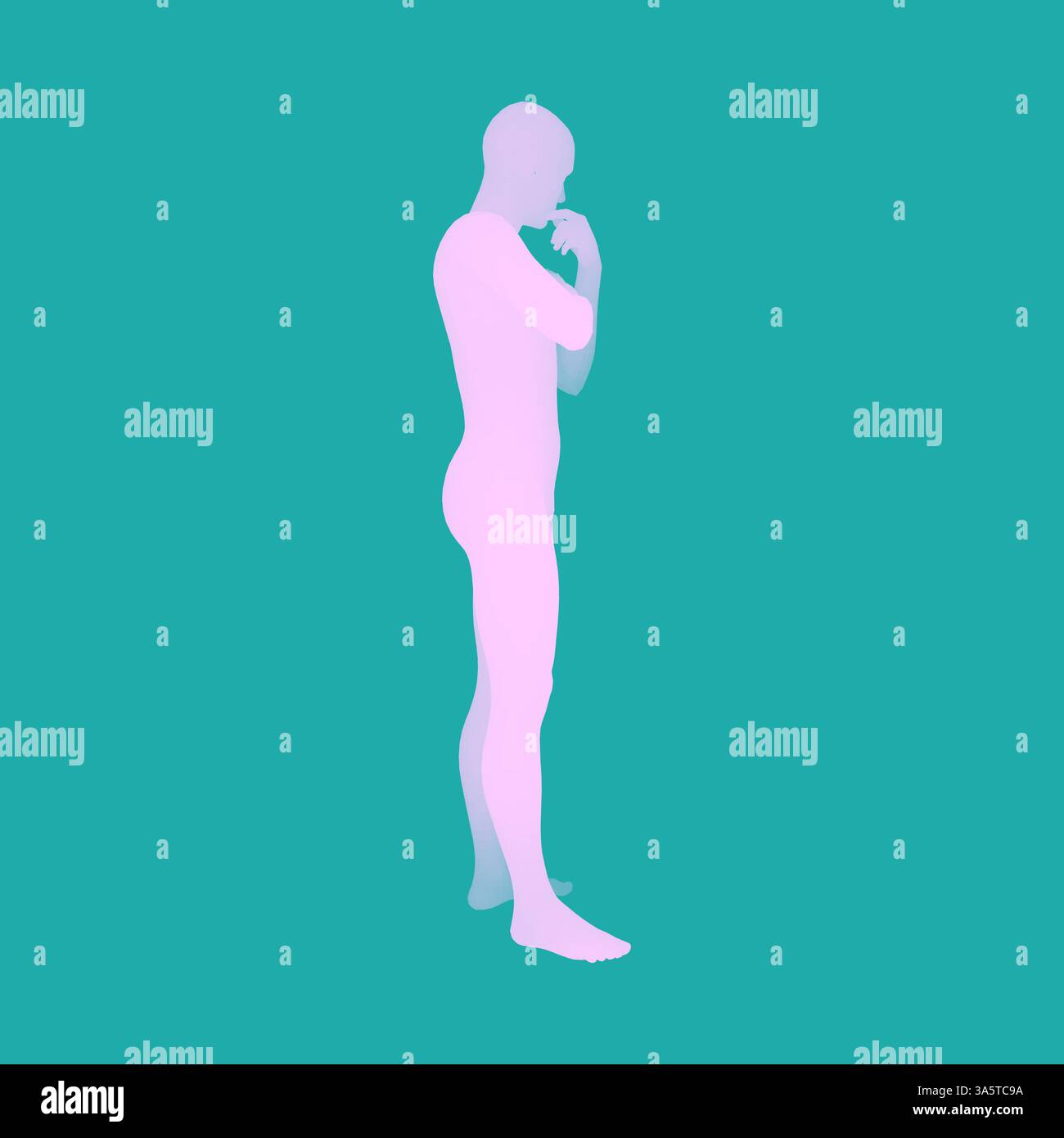 Standing Man. 3D Human Body Model. Design Element. Man Stands on his ...