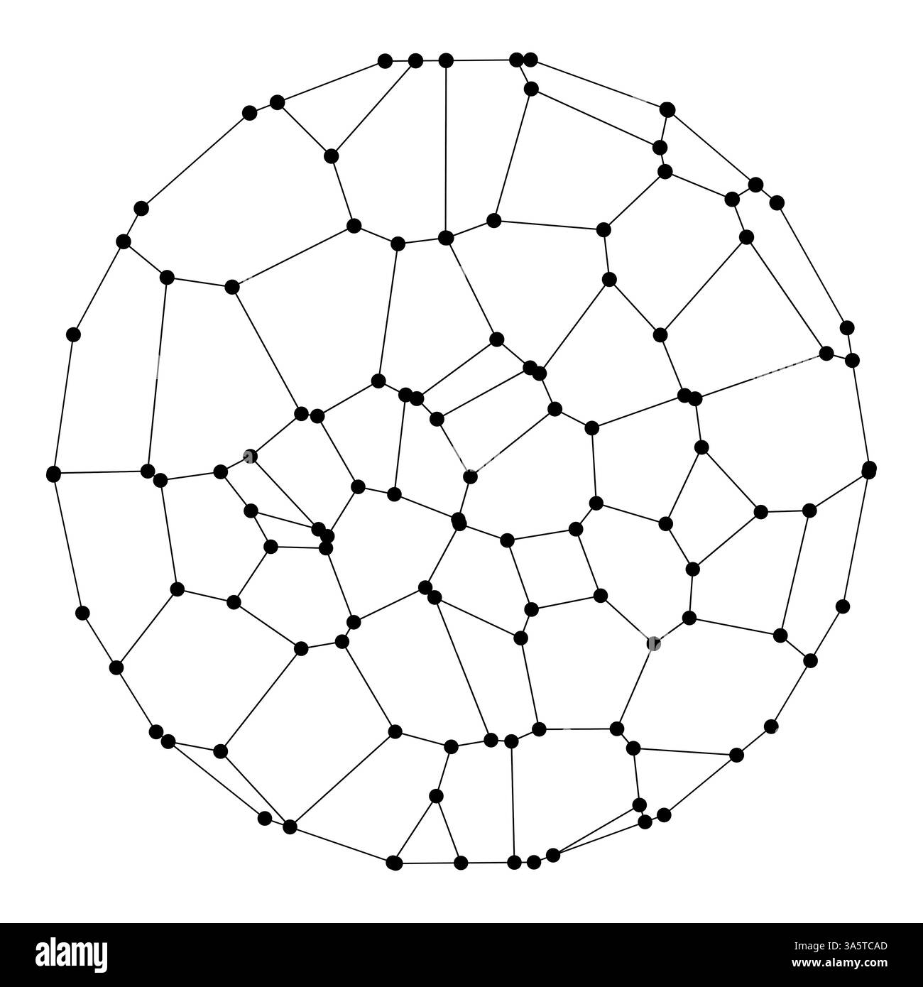 A circle composed of dots and lines. Wireframe vector illustration. 3D ...