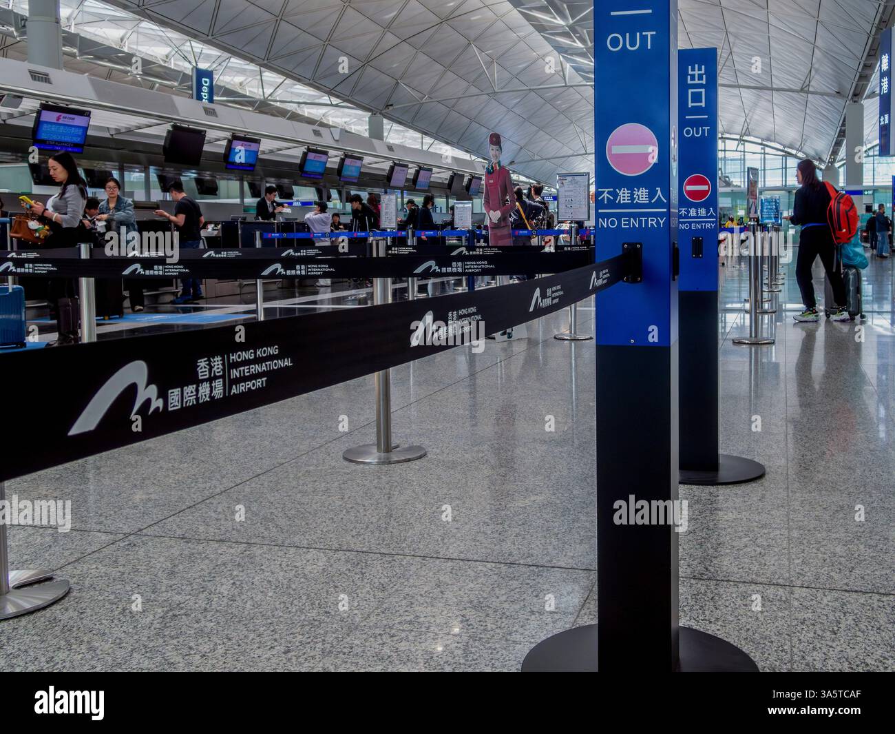 Hong Kong, China. 23rd Mar, 2025. The logo and name of Hong Kong International Airport are seen ...