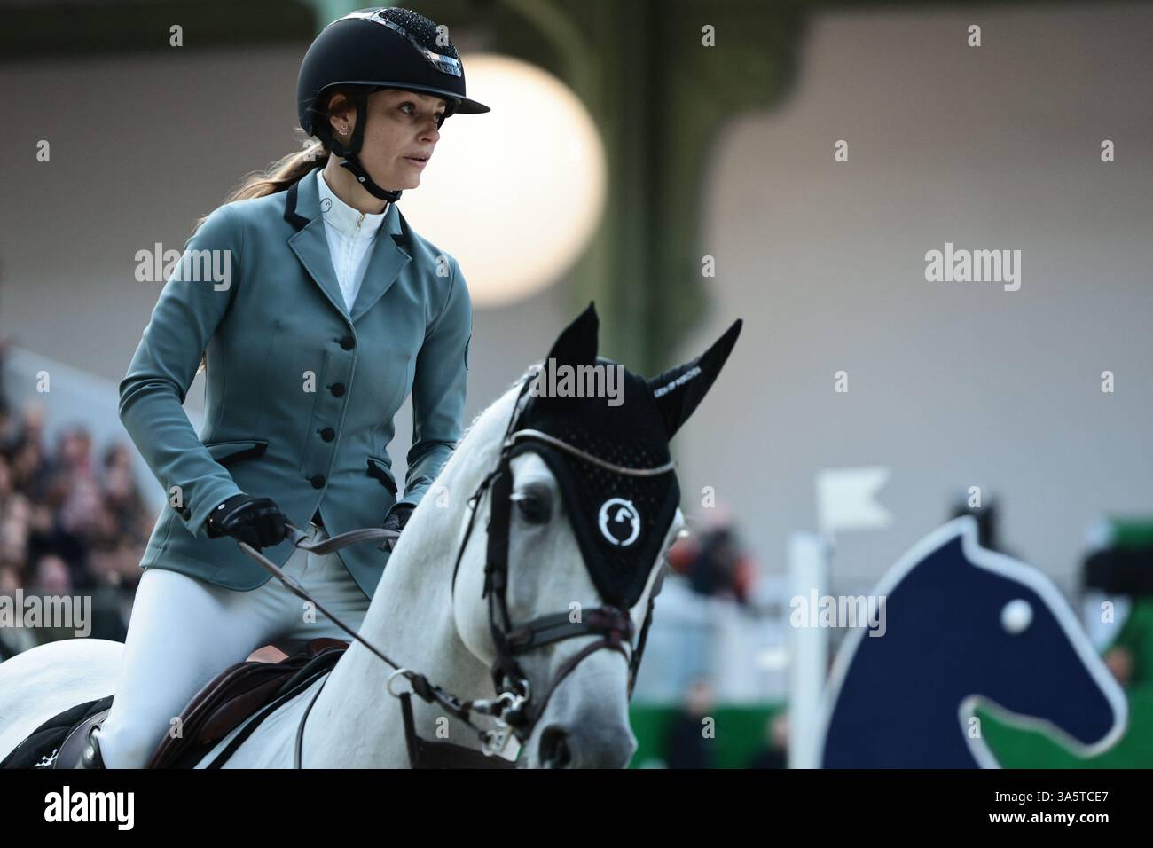 Ines JOLY of France with Imposant van de renger during the Grand Prix ...