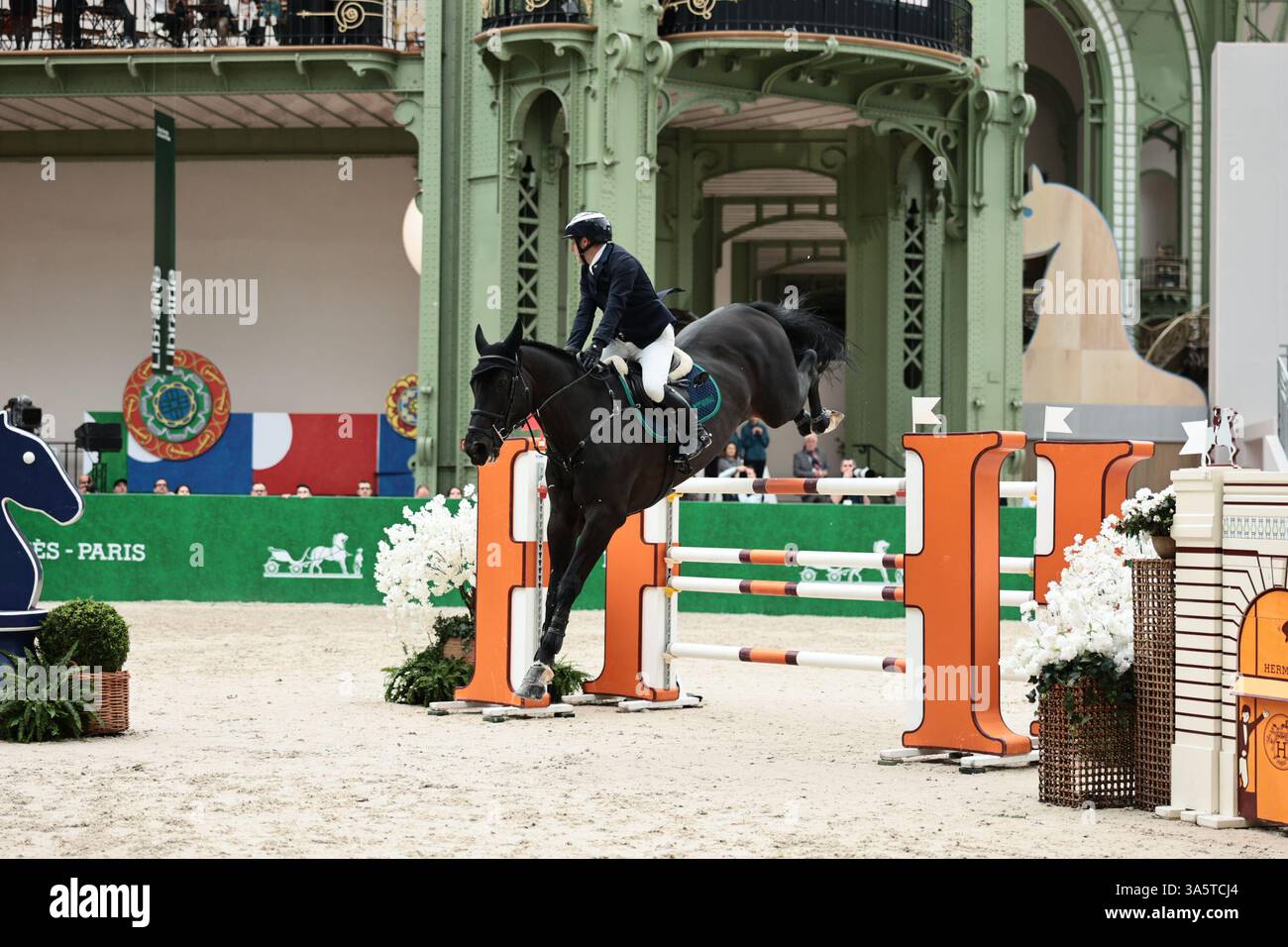 Robert WHITAKER of Great Britain with Vermento during the Grand Prix ...