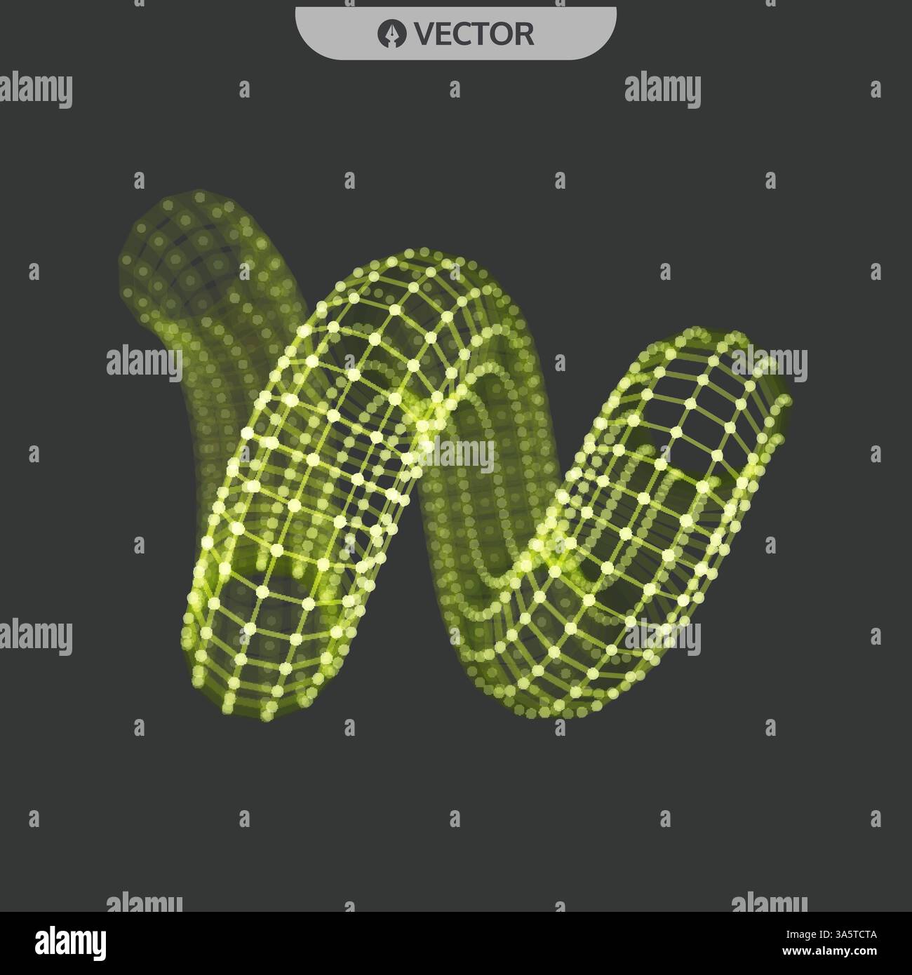 Spiral. 3d vector wireframe object. Illustration with connected lines ...
