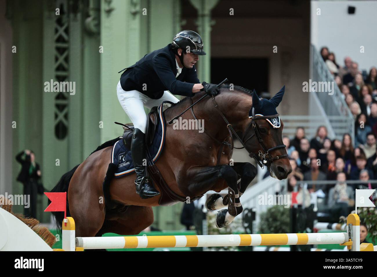 Paris, France. 23rd Mar, 2025. Nathan BUDD of Belgium with Touardo blue ...