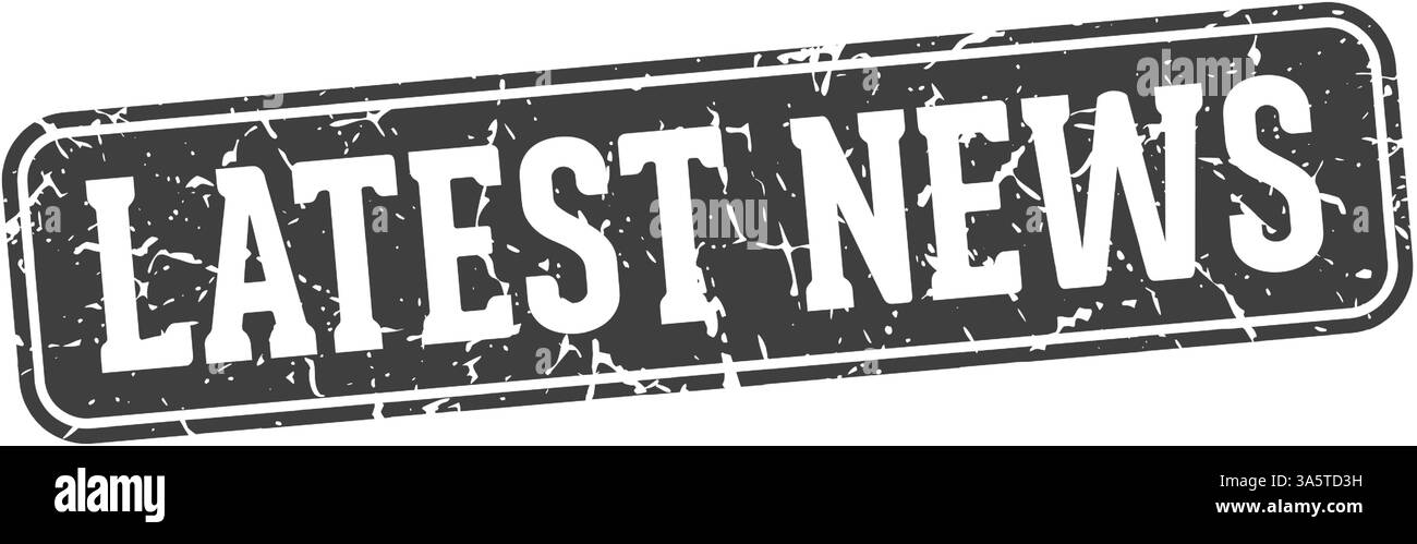 latest news stamp. latest news rectangular sign isolated on transparent ...