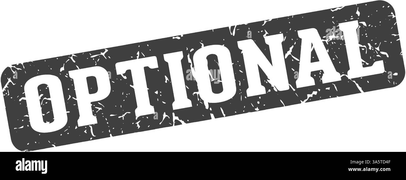 optional stamp. optional rectangular sign isolated on transparent ...