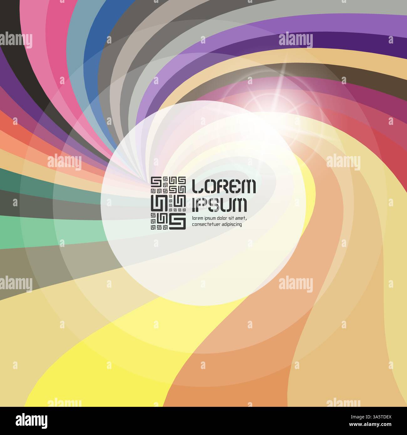 Abstract swirl background. Round frame with place for text. Vector ...