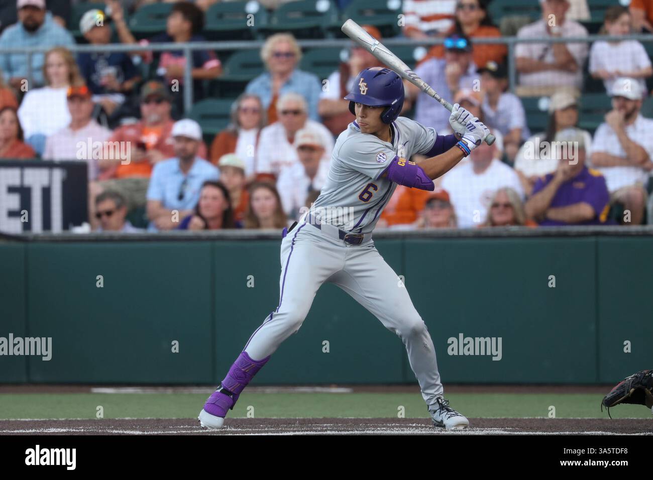 AUSTIN, TX - MARCH 22: LSU outfielder Derek Curiel (6) stands in the ...