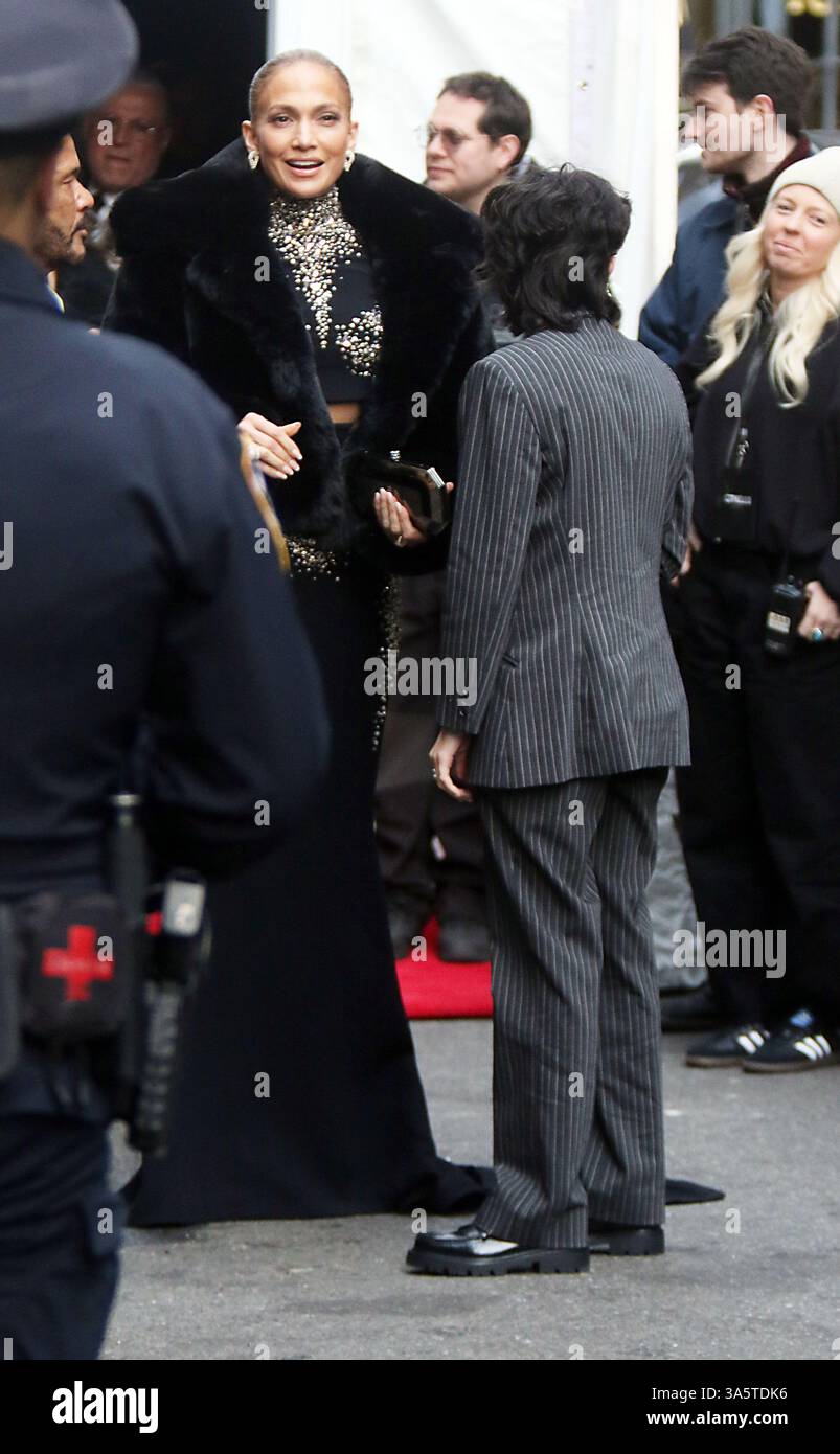 New York, USA. March 23, 2025 Jennifer Lopez and Emme Maribel Muniz ...