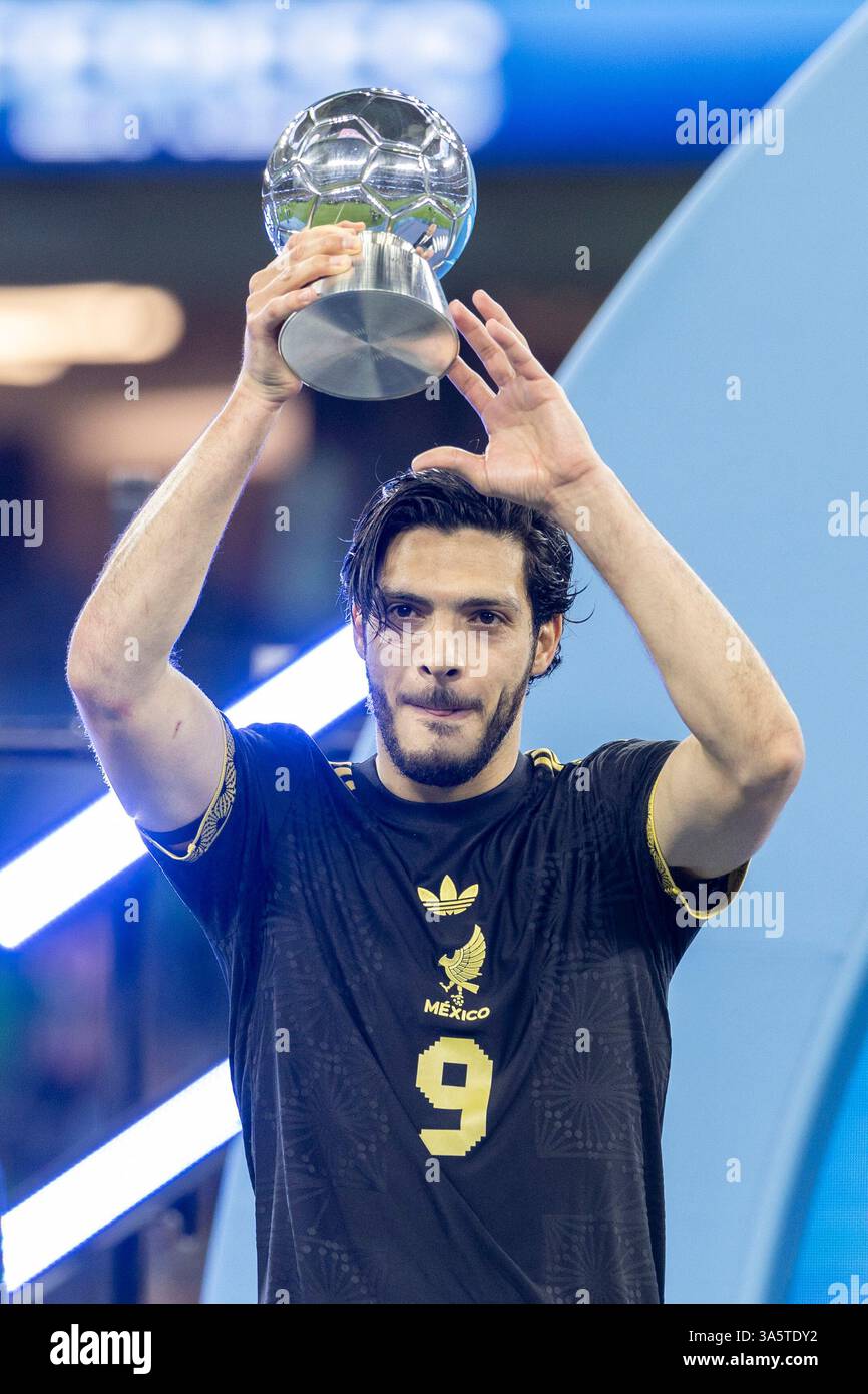Mexico’s Raúl Jiménez #9 celebrates with his best player award after ...