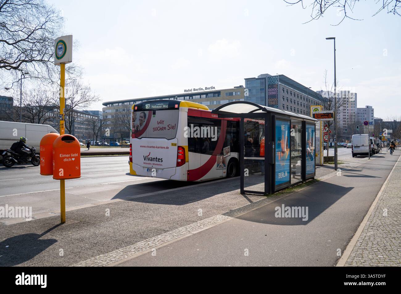 Berlin, Germany - March 24, 2025: Bus at a BVG Berliner ...