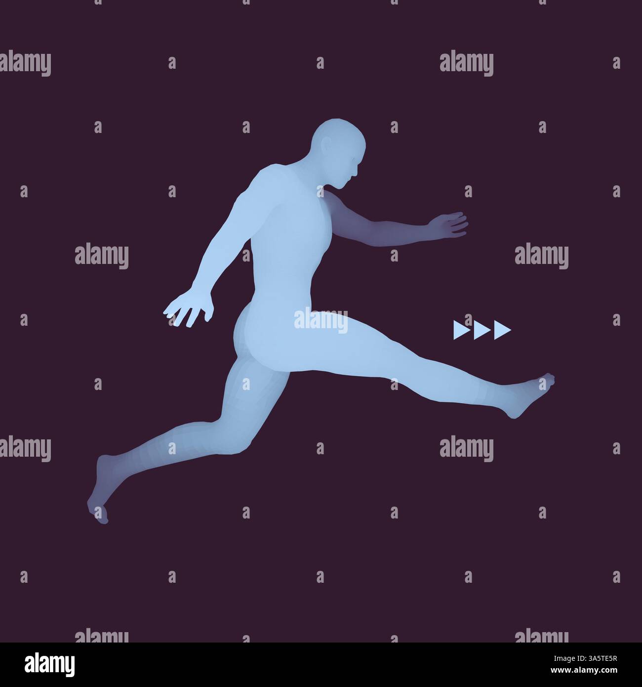 Football player. Sports concept. 3D Model of Man. Human Body. Sport ...
