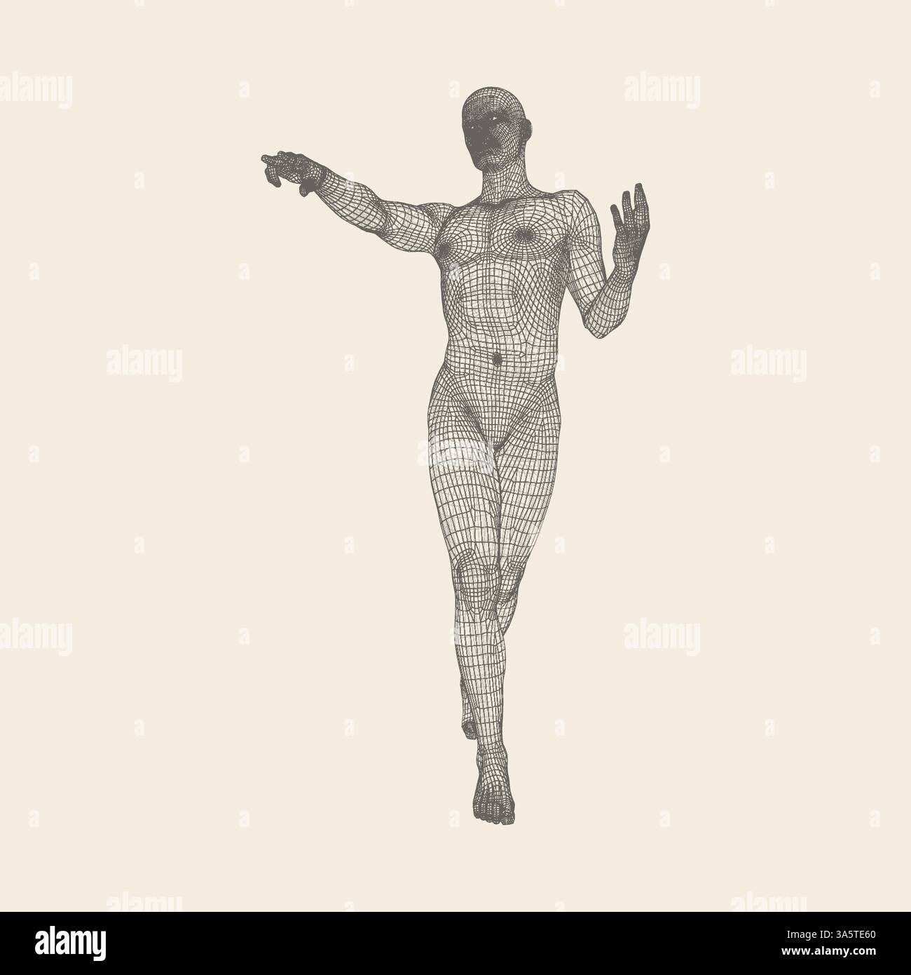 Man Pointing his Finger. 3D Model of Man. Geometric Design. Vector Illustration. 3d Polygonal ...