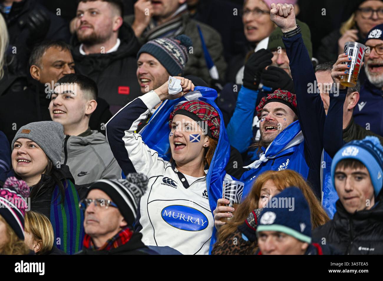 Scottish supporters, fans during the 2025 Six Nations Championship ...