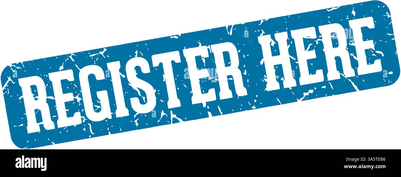 register here stamp. register here rectangular sign isolated on ...