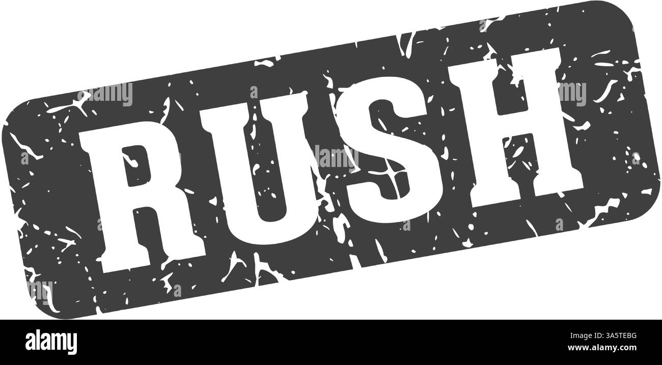 rush stamp. rush rectangular sign isolated on transparent background ...