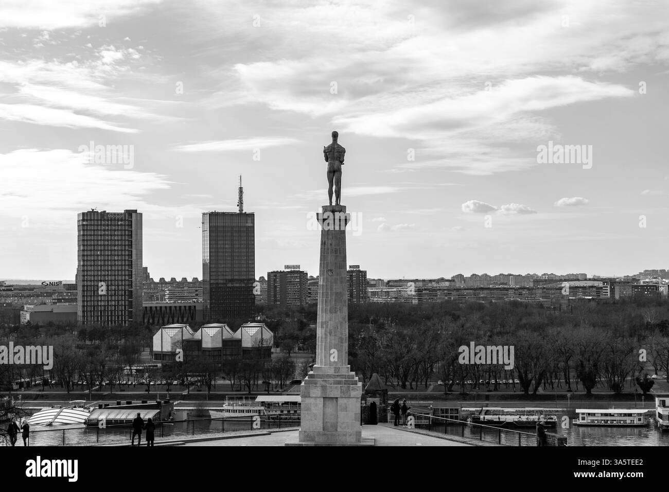 Belgrade, Serbia - 8 FEB 2024: Pobednik is a monument in the Belgrade ...