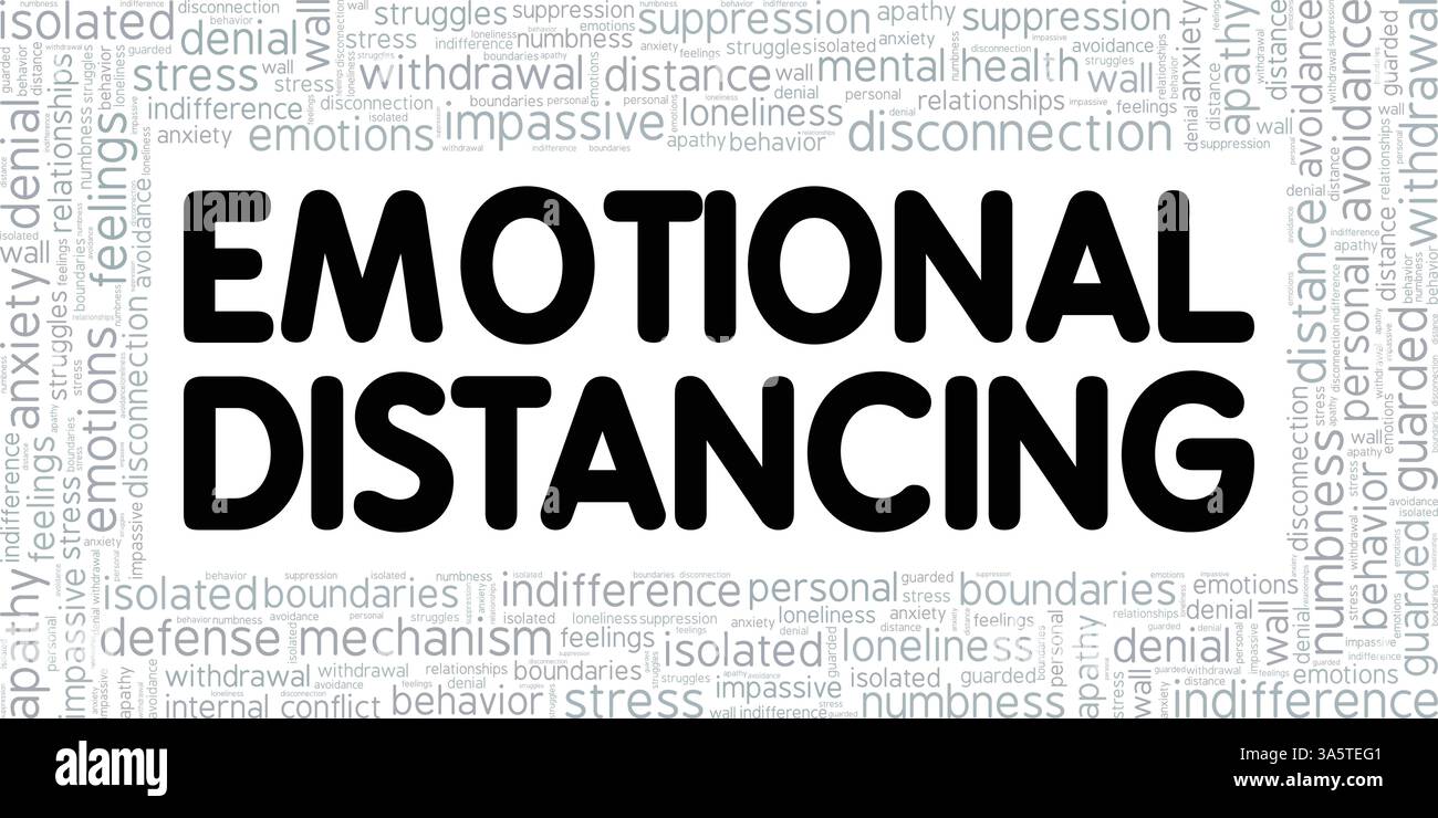 Emotional Distancing word cloud conceptual design isolated on white ...