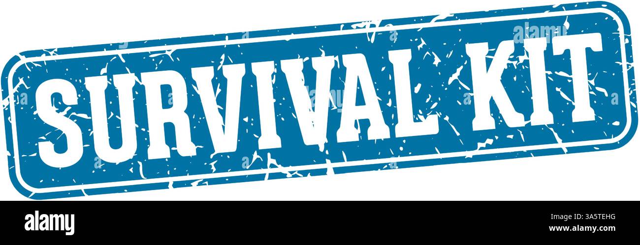 survival kit stamp. survival kit rectangular sign isolated on ...
