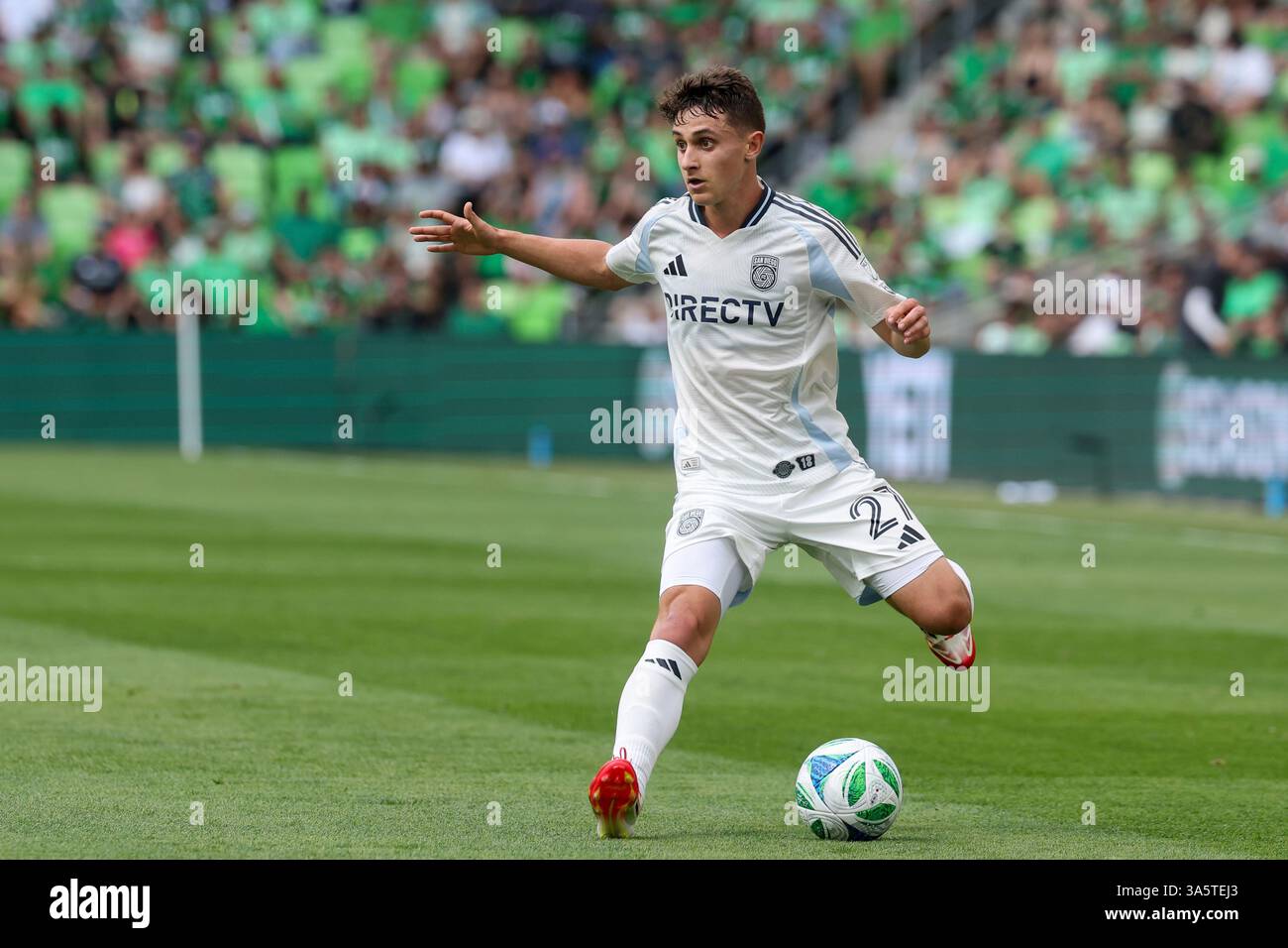 AUSTIN, TX - MARCH 23: San Diego FC defender Luca Bombino (27) stops ...