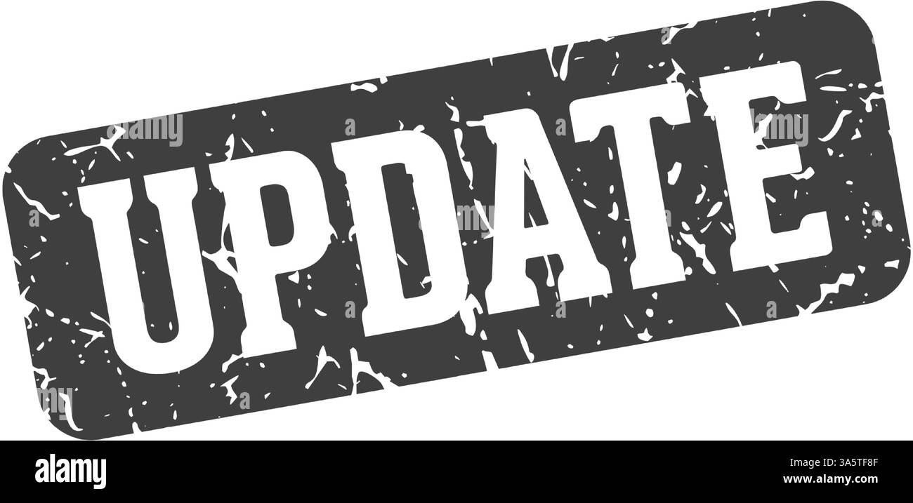update stamp. update rectangular sign isolated on transparent ...