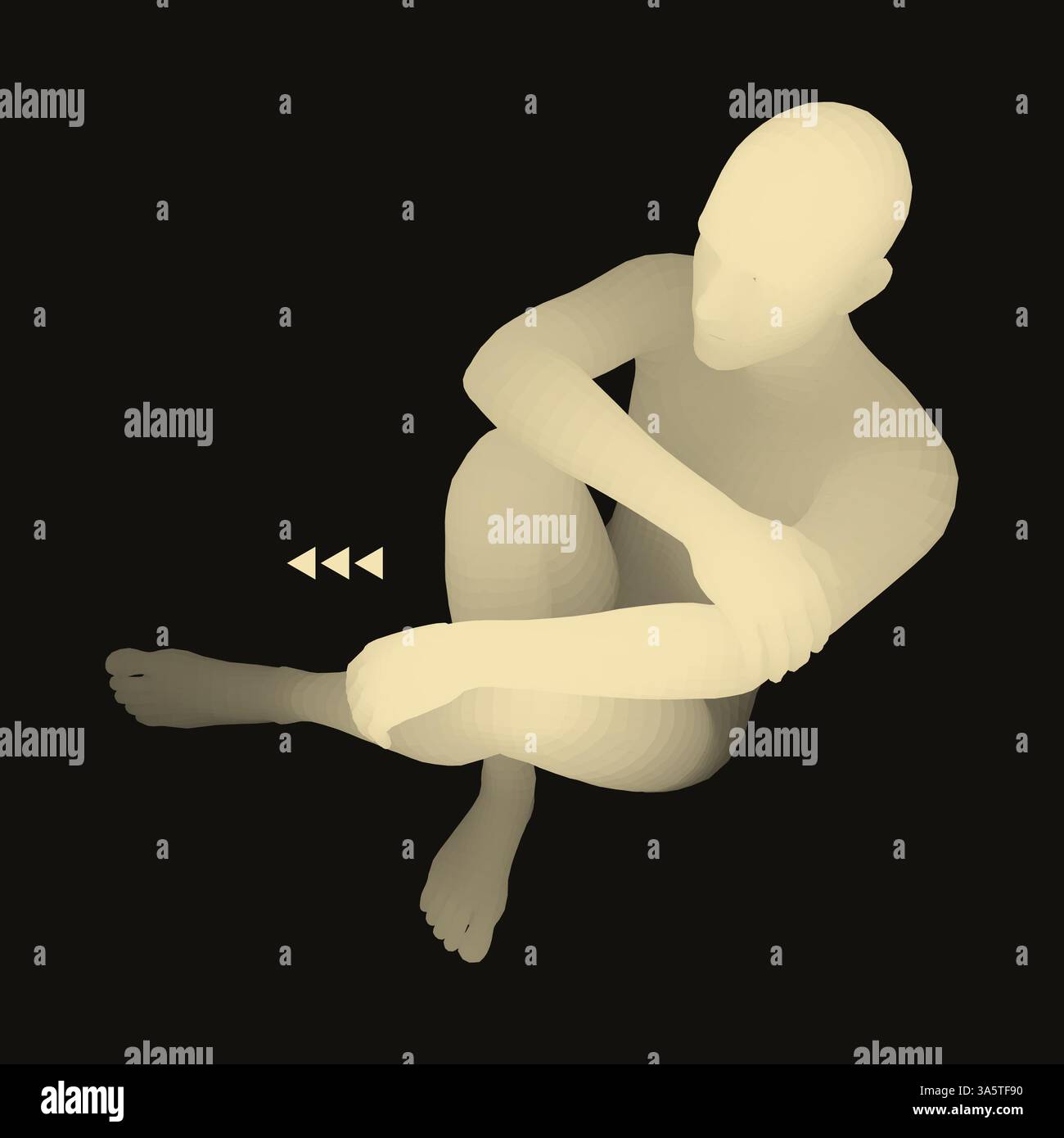 Pensive figure sitting Stock Vector Images - Alamy