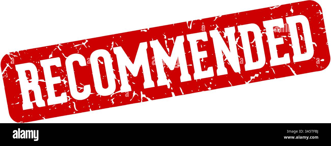 recommended stamp. recommended rectangular sign isolated on transparent ...