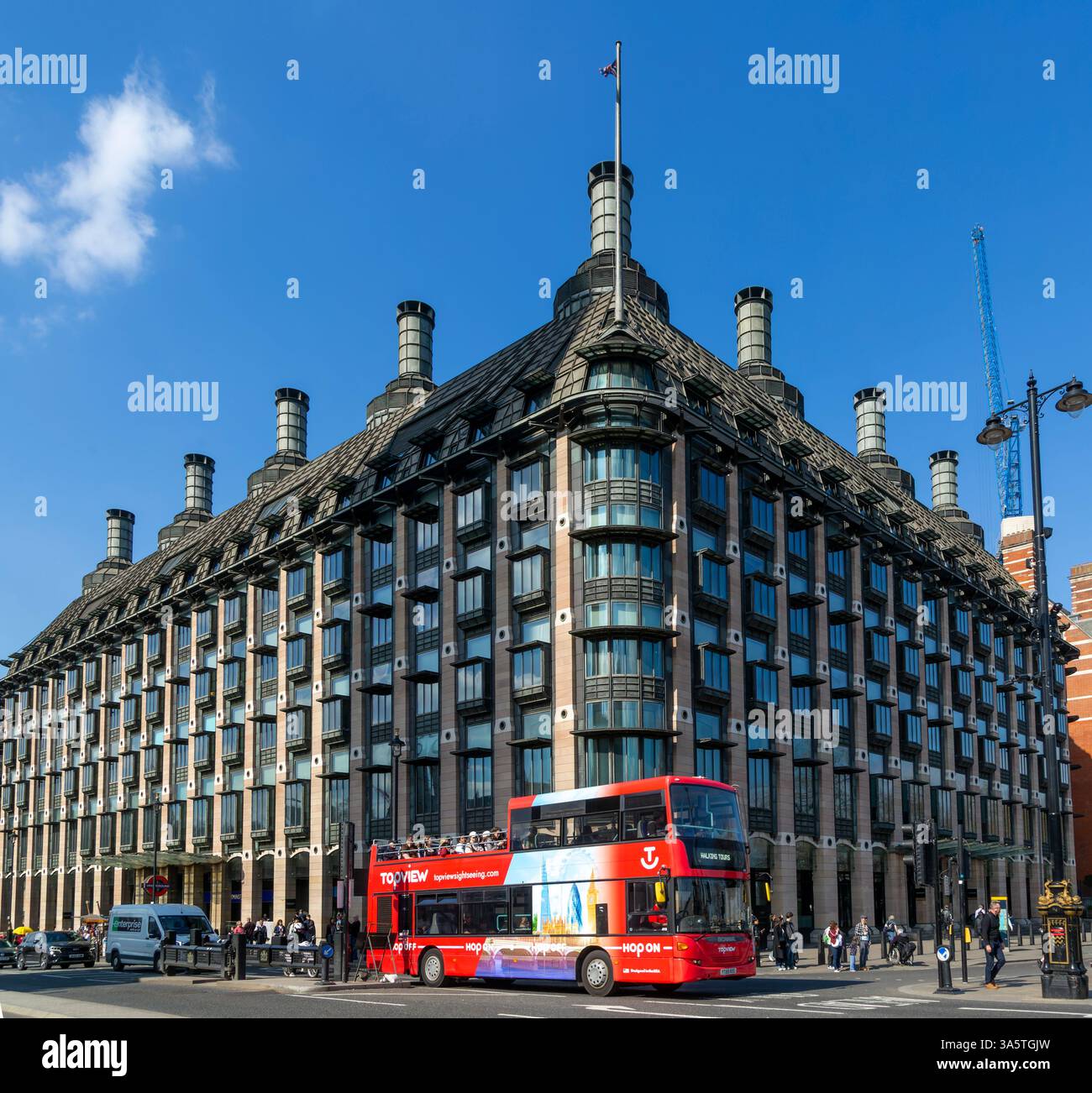 Modern architecture of Portcullis House, Westminster, London, England ...
