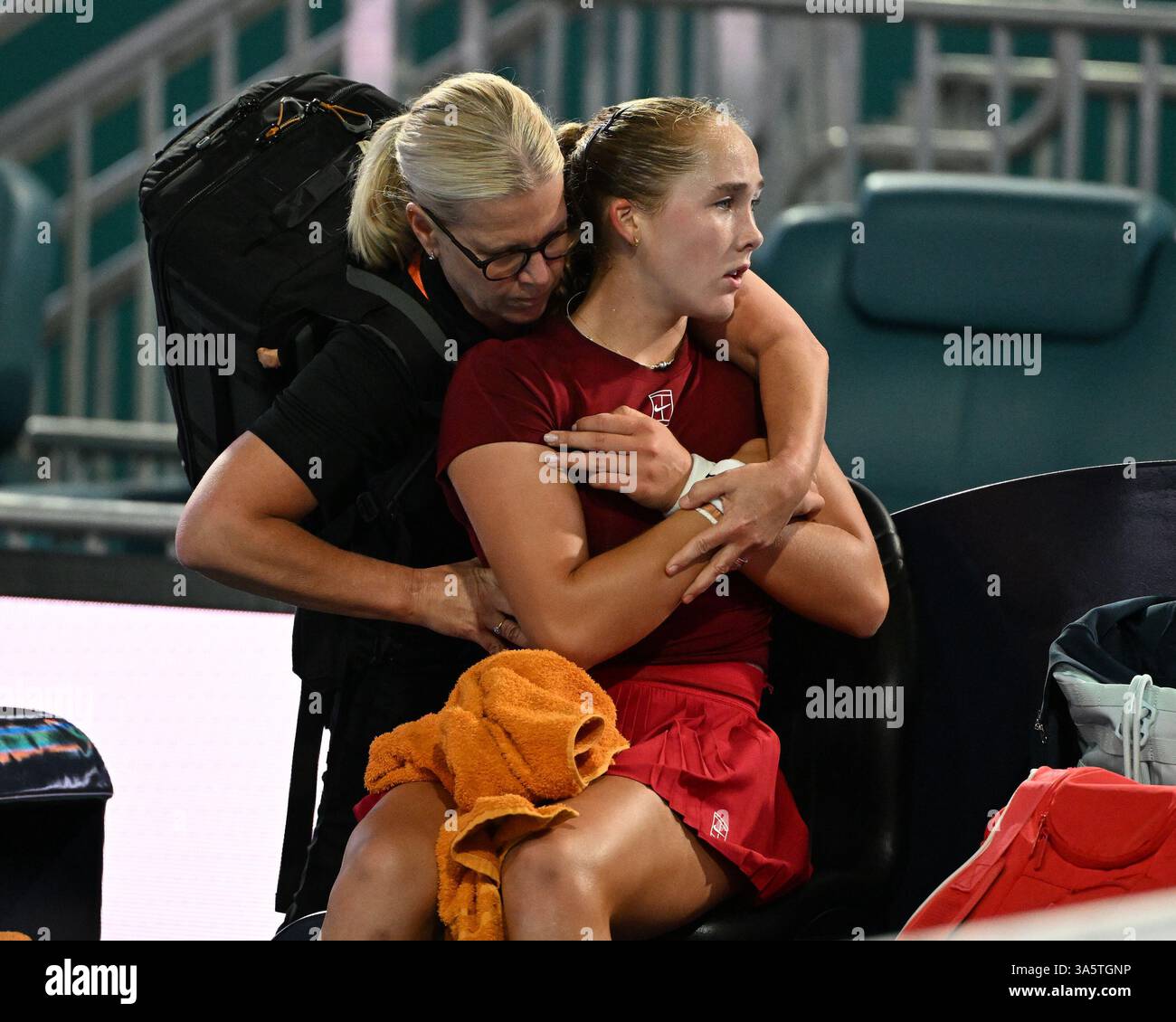 Miami Gardens FL, USA. 23rd Mar, 2025. Amanda Anisimova Vs Mirra Andreeva during The Miami Open ...