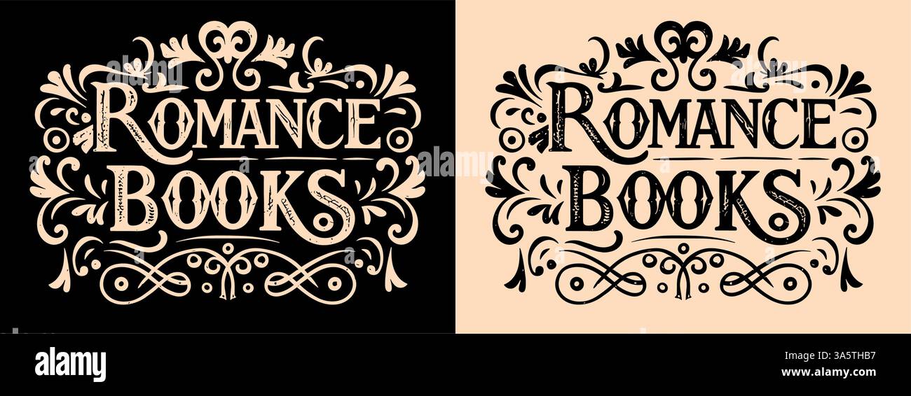 Romance books text fantasy reader lettering ornamental frame dark ...