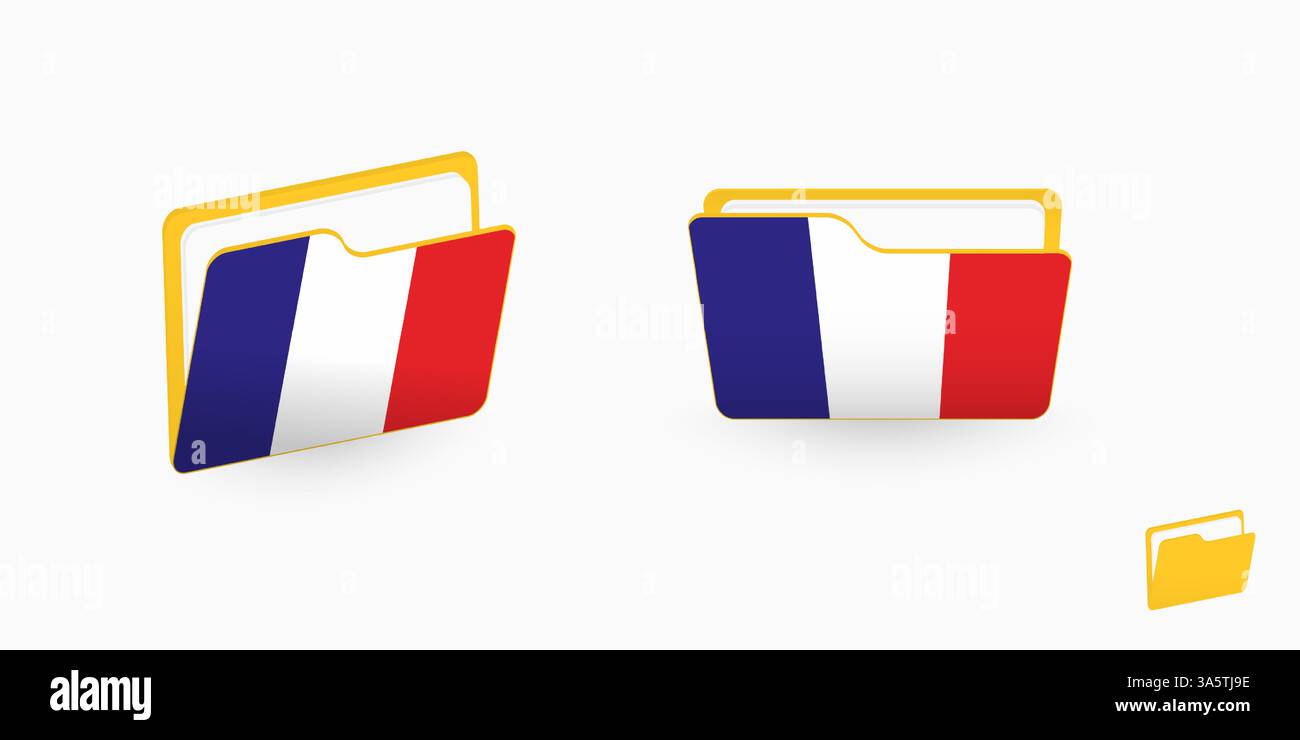 France flag on two type of folder icon. Vector illustration Stock ...
