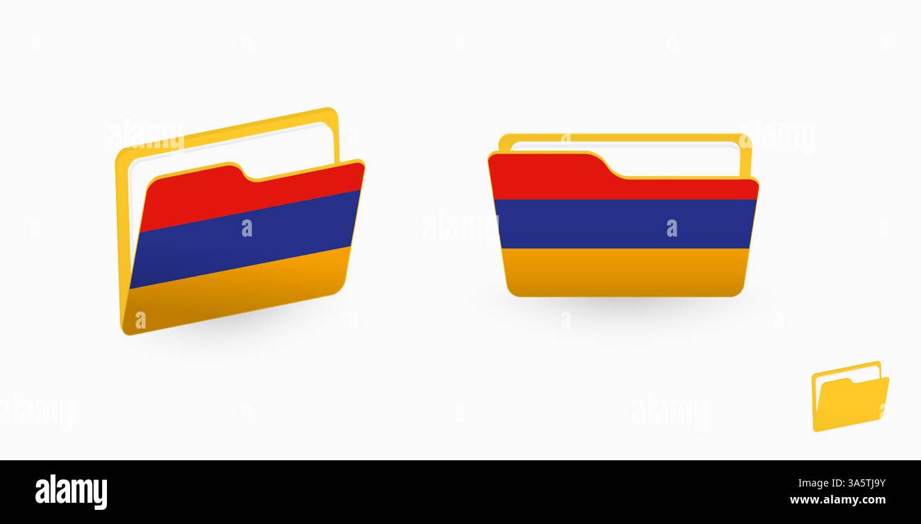 Armenia flag on two type of folder icon. Vector illustration Stock ...