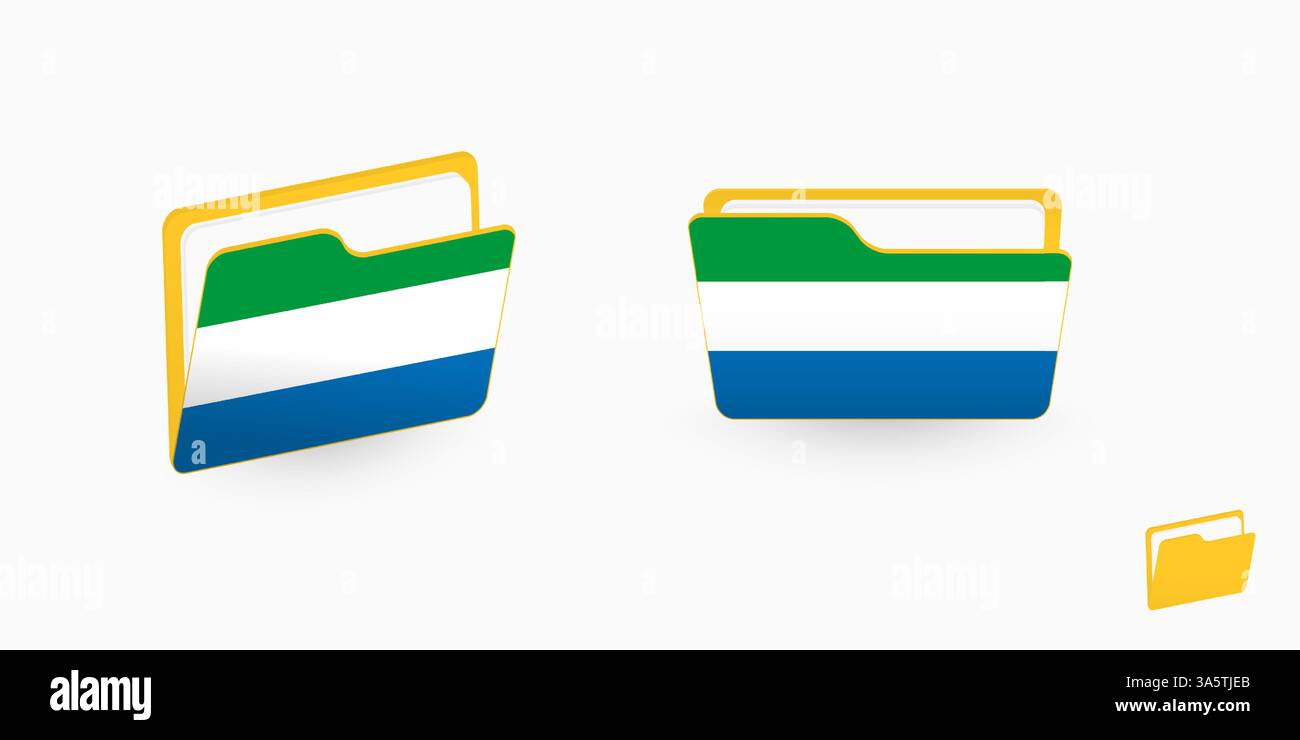 Sierra Leone flag on two type of folder icon. Vector illustration Stock ...