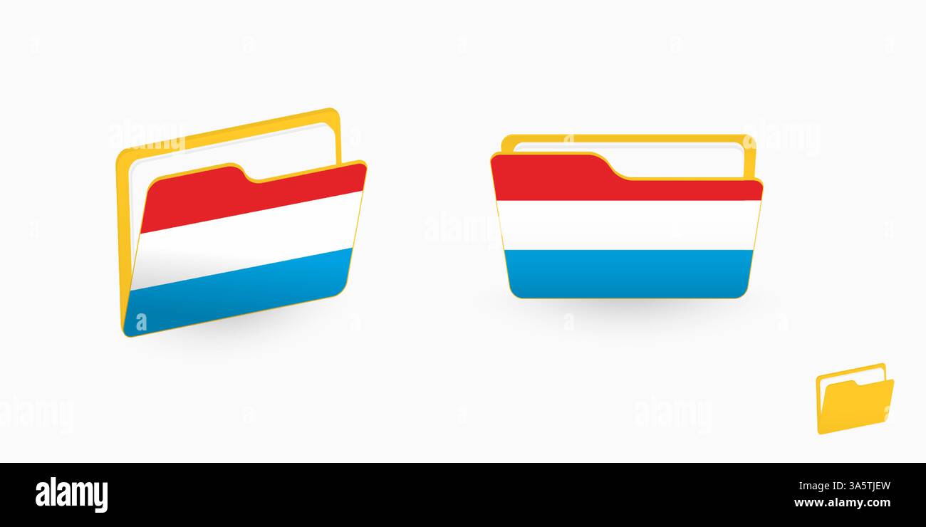 Luxembourg flag on two type of folder icon. Vector illustration Stock ...