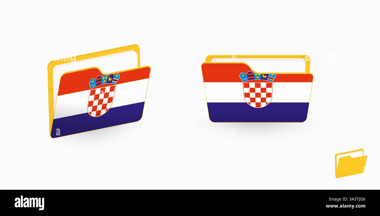 Croatia flag on two type of folder icon. Vector illustration Stock ...