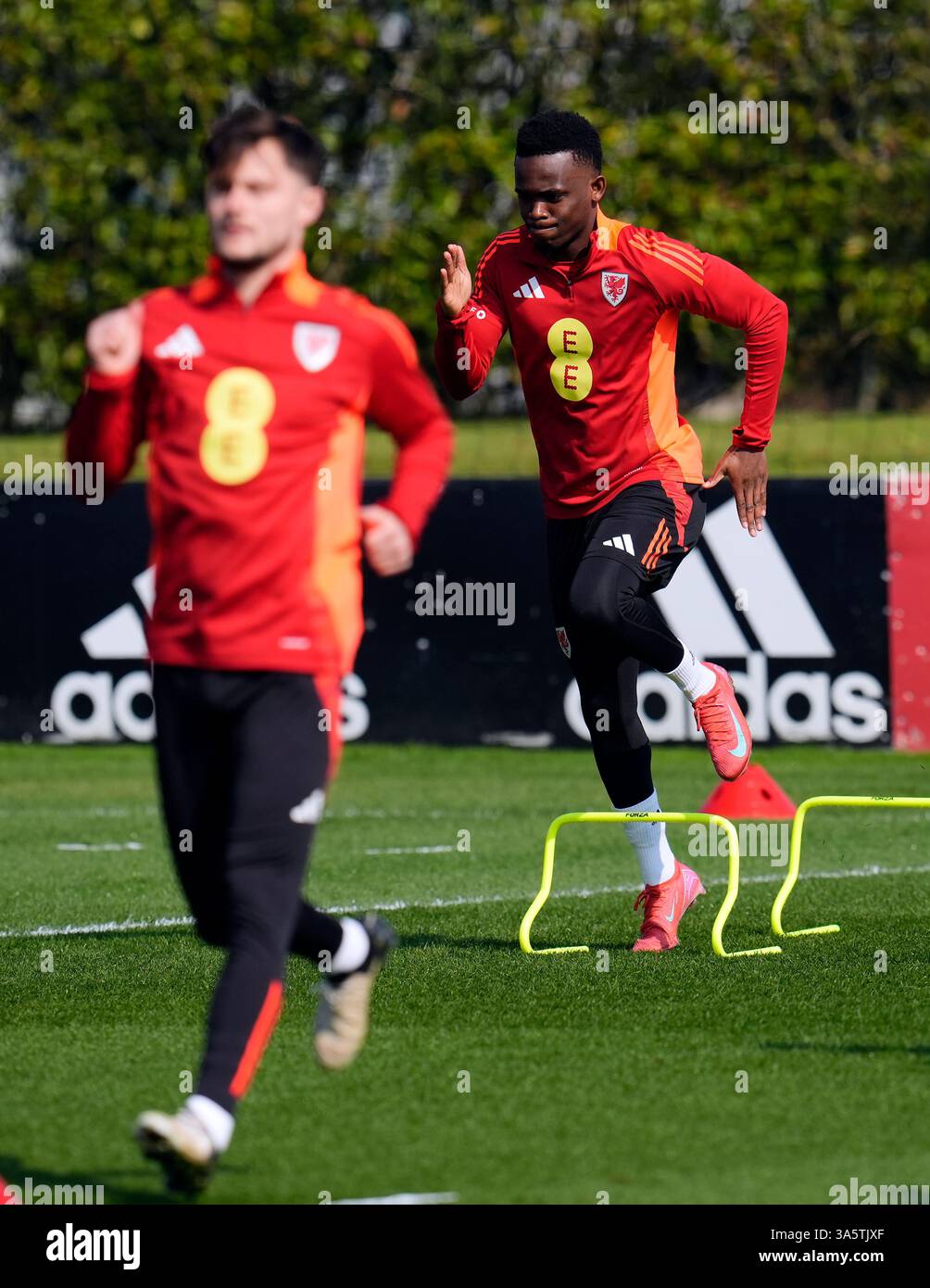 Wales' Rabbi Matondo during a training session at the Vale Resort ...