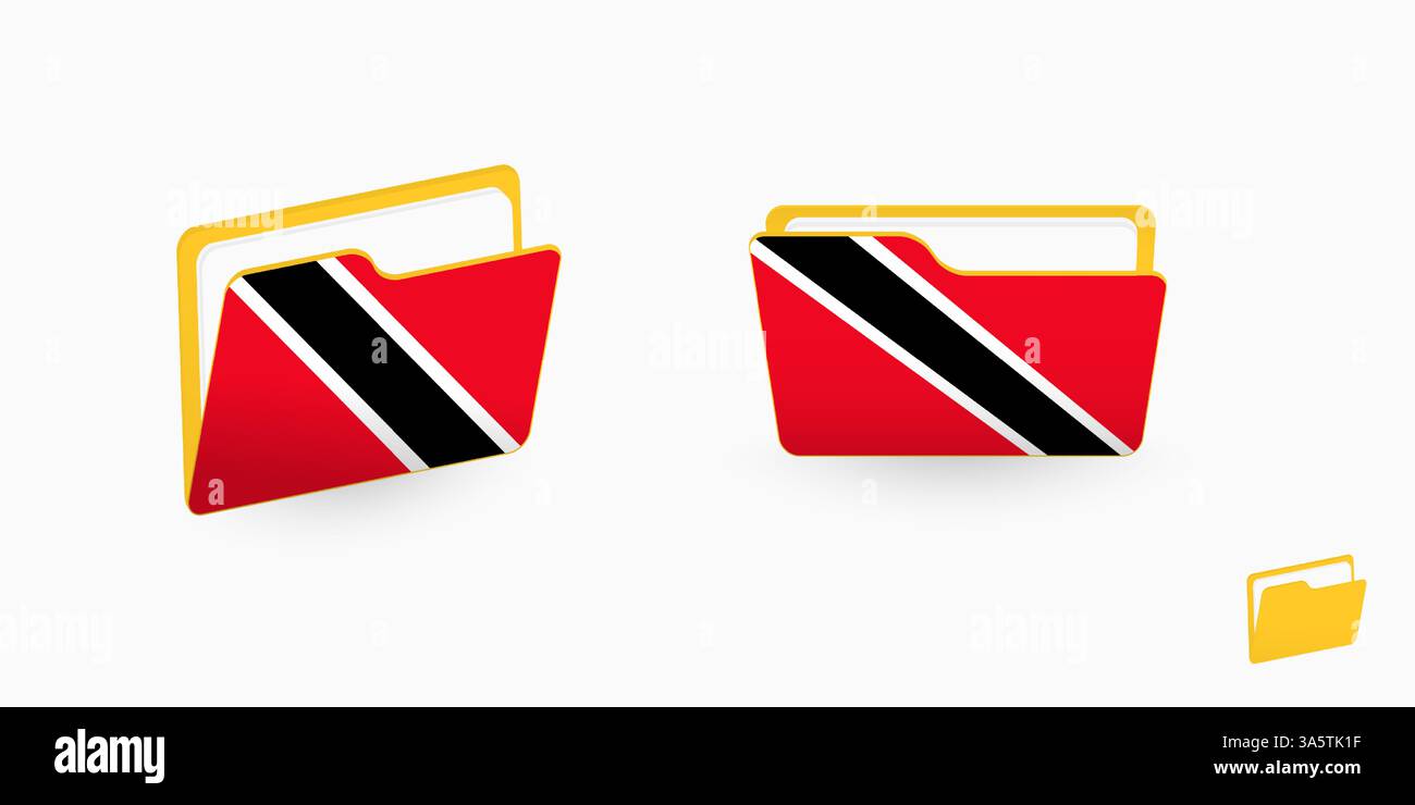 Trinidad and Tobago flag on two type of folder icon. Vector ...