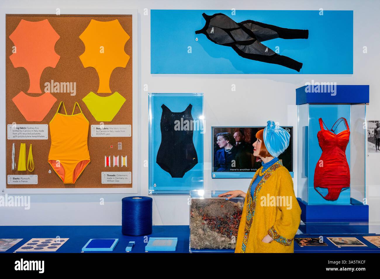 London, UK. 24th Mar, 2025. Curator Amber Butchart with the LZR Racer ...