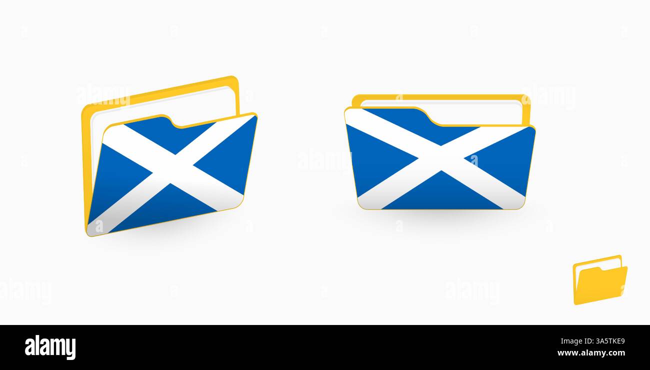 Scotland flag on two type of folder icon. Vector illustration Stock ...