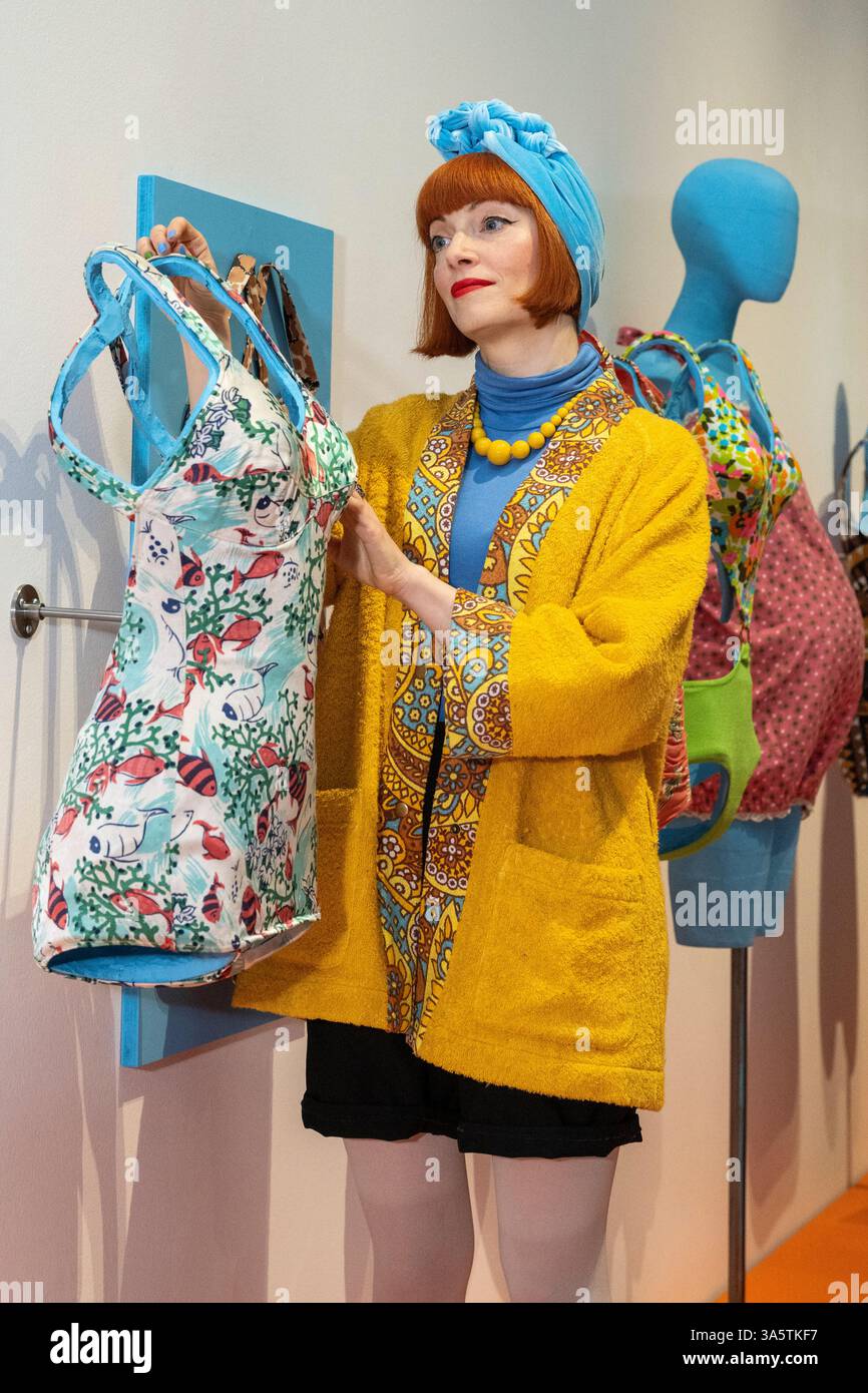 London, UK. 24 March 2025. Curator Amber Butchart with ‘Reef print ...