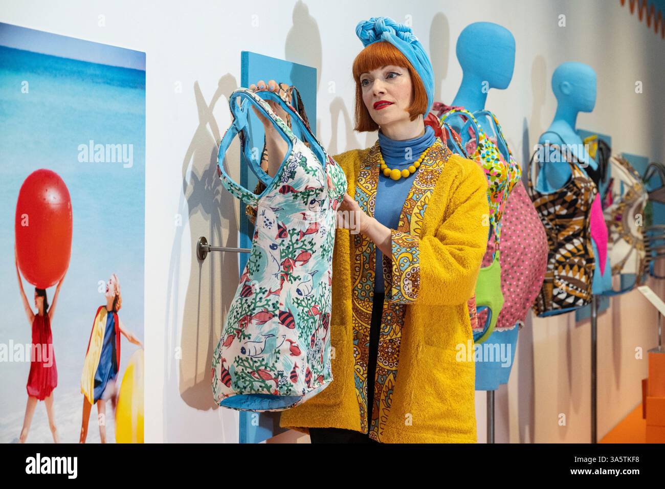 London, UK. 24 March 2025. Curator Amber Butchart with ‘Reef print ...