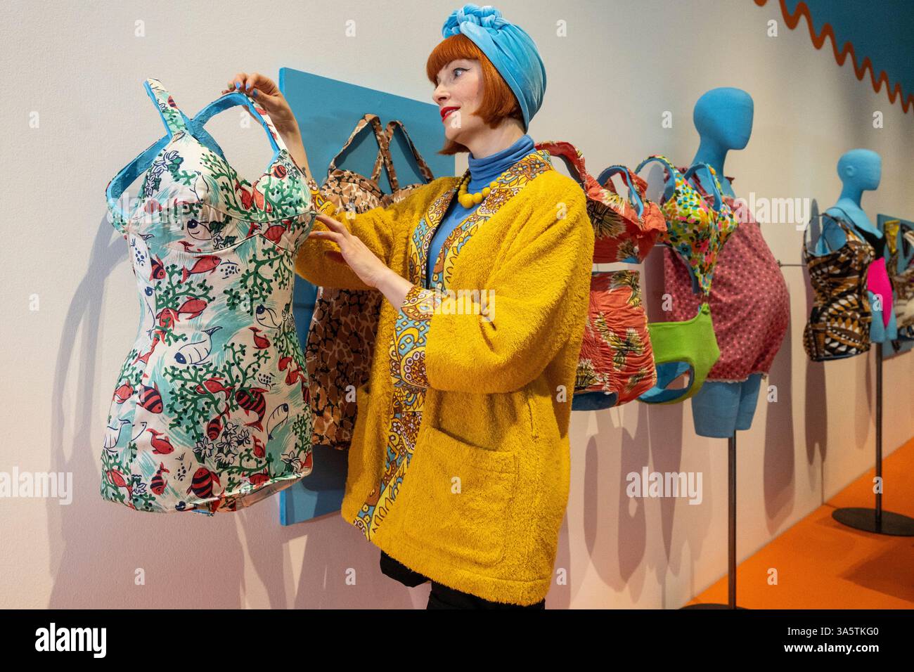 London, UK. 24 March 2025. Curator Amber Butchart with ‘Reef print ...