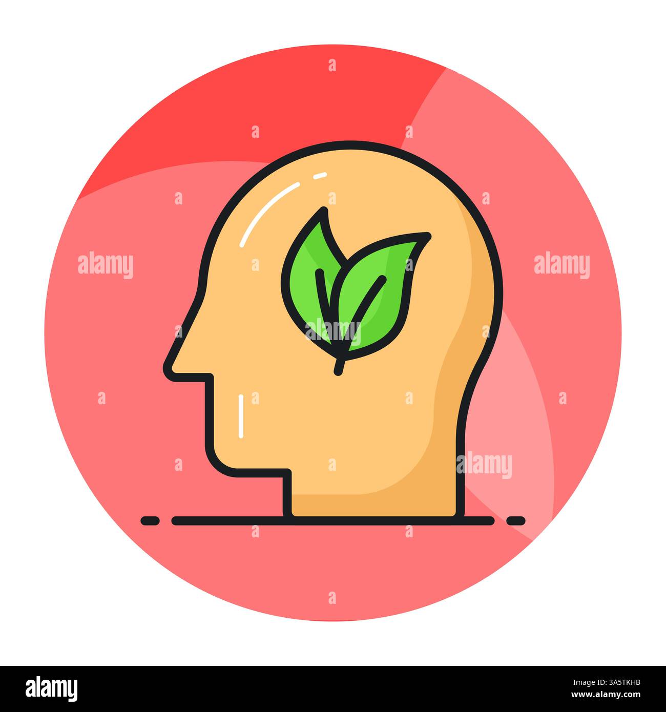 Human mind having leaves showing concept vector of eco mind ...