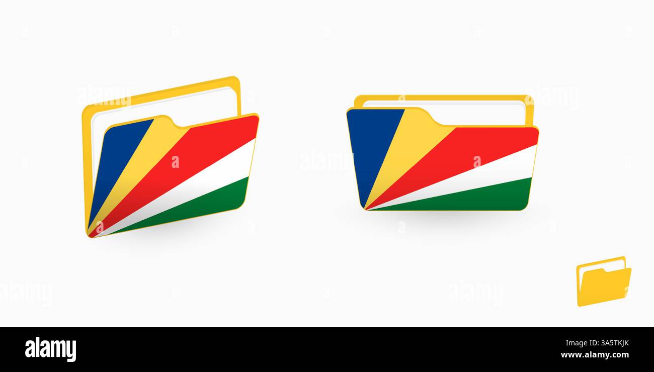 Seychelles flag on two type of folder icon. Vector illustration Stock ...