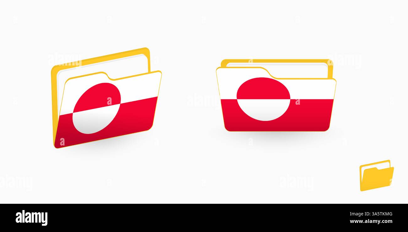 Greenland flag on two type of folder icon. Vector illustration Stock ...
